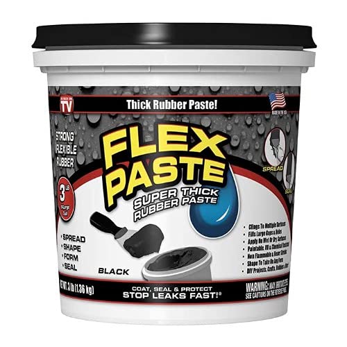 Flex Seal Flex Paste 3lb (Black) Tub with Allway Tools Putty Knives 3-Pack (1.5/2/3-Inch) (2 Items)