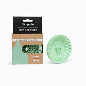 Dripsie Sink Strainer - Clog-Resistant and Flexible - Universal Kitchen Sink Drain Strainer - Made in The USA (1-Pack Green)