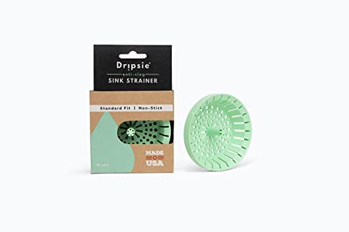 Dripsie Sink Strainer - Clog-Resistant and Flexible - Universal Kitchen Sink Drain Strainer - Made in The USA (1-Pack Green)