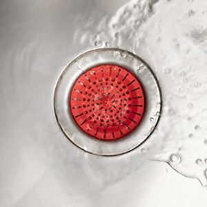 Dripsie Sink Strainer - Clog-Resistant and Flexible - Universal Kitchen Sink Drain Strainer - Made in The USA (1-Pack Red)