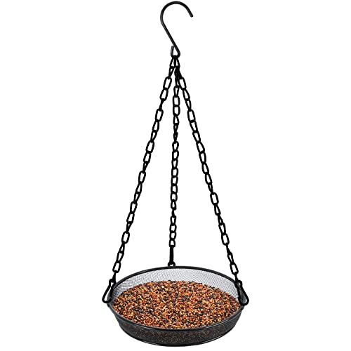 Gtongoko Hanging Bird Feeder Tray, Metal Mesh Platform Feeders for Birds, Outdoor Garden Decoration for Attracting Birds