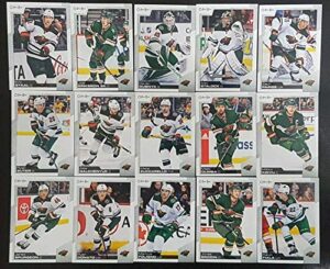 2020-21 o-pee-chee opc minnesota wild base team set of 15 cards: #44 eric staal #64 joel eriksson ek #75 kevin fiala #129 alex galchenyuk #134 mats zuccarello #144 devan dubnyk #153 matt dumba #172 jared spurgeon #176 ryan donato #184 marcus foligno #201