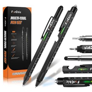 multitool pen set, led light,touchscreen stylus,ruler, level,bottle opener,screwdriver, christmas birthday tool gifts for men, father/dad, husband, women