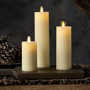 Luminara Realistic Artificial Flame Classic Slim Pillar Candle - Moving Flame LED Battery Operated Lights - Unscented - Remote Ready - 2" x 4.5"