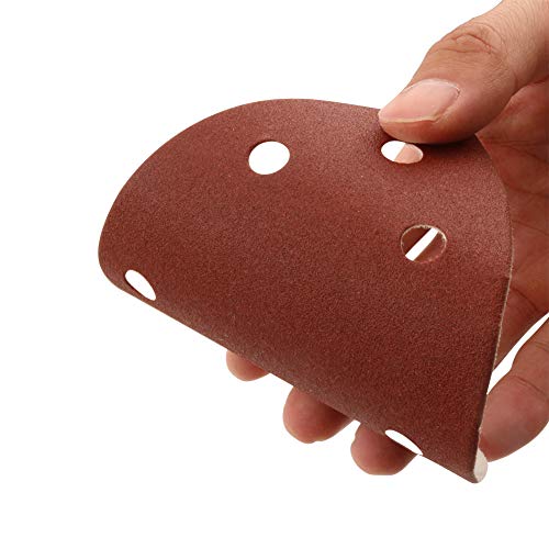 Mouse Detail Sander Sandpaper, 60 PCS Palm Mouse Sander Pads, 6 Holes Hook and Loop Triangle Sandpaper (180/240/320/400 Grit) -15 PCS for Each Grit