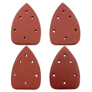 Mouse Detail Sander Sandpaper, 60 PCS Palm Mouse Sander Pads, 6 Holes Hook and Loop Triangle Sandpaper (180/240/320/400 Grit) -15 PCS for Each Grit