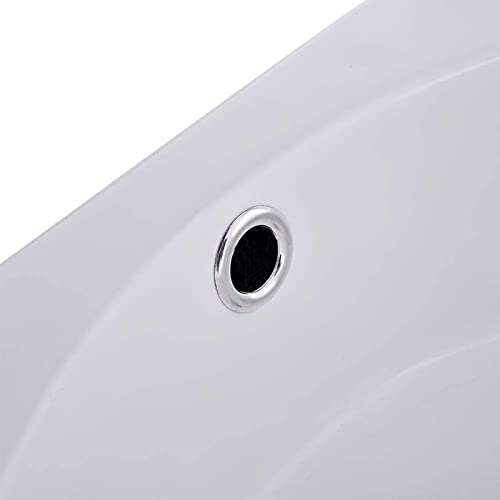 VESLA HOME Commercial 18"x12" Small Oval White Ceramic Corner Wall Mount Sink,Floating Tiny Wall Hung Bathroom Sink Mini Porcelain Vanity Vessel Sink For Small Bathroom,Right Hand