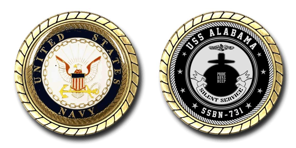 USS Alabama SSBN-731 US Navy Submarine Challenge Coin - Officially Licensed