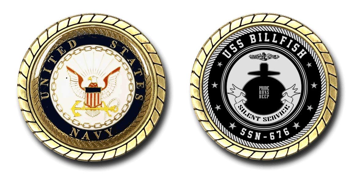 USS Billfish SSN-676 US Navy Submarine Challenge Coin - Officially Licensed