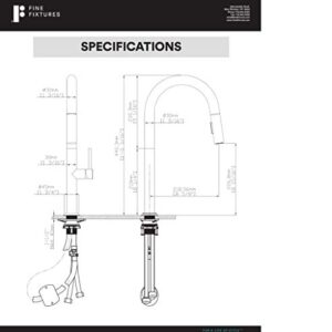 Fine Fixtures Pull Down Single Handle Kitchen Faucet Satin Brass