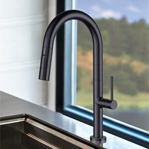 Fine Fixtures Pull Down Single Handle Kitchen Faucet Satin Brass