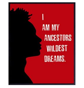 motivational black wall decor - african american art - inspirational quotes wall art for boys bedroom, teens room, living room, office - gift for men, afro americans - 8x10 black power poster