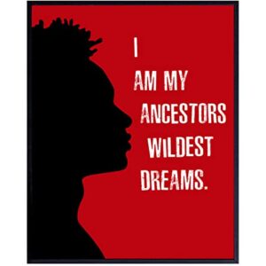 Motivational Black Wall Decor - African American Art - Inspirational Quotes Wall Art for Boys Bedroom, Teens Room, Living Room, Office - Gift for Men, Afro Americans - 8x10 Black Power Poster