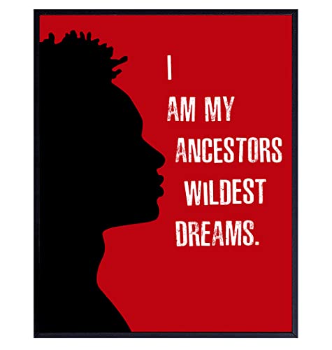 Motivational Black Wall Decor - African American Art - Inspirational Quotes Wall Art for Boys Bedroom, Teens Room, Living Room, Office - Gift for Men, Afro Americans - 8x10 Black Power Poster