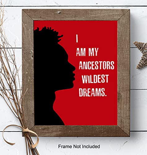 Motivational Black Wall Decor - African American Art - Inspirational Quotes Wall Art for Boys Bedroom, Teens Room, Living Room, Office - Gift for Men, Afro Americans - 8x10 Black Power Poster