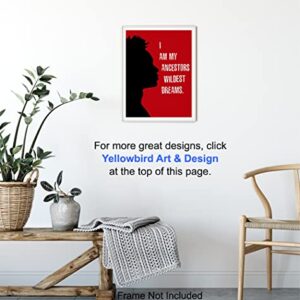 Motivational Black Wall Decor - African American Art - Inspirational Quotes Wall Art for Boys Bedroom, Teens Room, Living Room, Office - Gift for Men, Afro Americans - 8x10 Black Power Poster