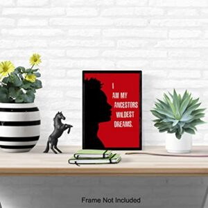 Motivational Black Wall Decor - African American Art - Inspirational Quotes Wall Art for Boys Bedroom, Teens Room, Living Room, Office - Gift for Men, Afro Americans - 8x10 Black Power Poster