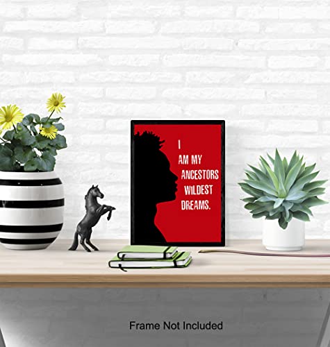 Motivational Black Wall Decor - African American Art - Inspirational Quotes Wall Art for Boys Bedroom, Teens Room, Living Room, Office - Gift for Men, Afro Americans - 8x10 Black Power Poster