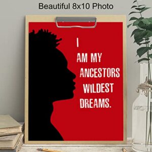 Motivational Black Wall Decor - African American Art - Inspirational Quotes Wall Art for Boys Bedroom, Teens Room, Living Room, Office - Gift for Men, Afro Americans - 8x10 Black Power Poster