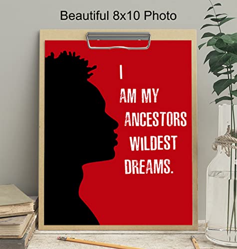 Motivational Black Wall Decor - African American Art - Inspirational Quotes Wall Art for Boys Bedroom, Teens Room, Living Room, Office - Gift for Men, Afro Americans - 8x10 Black Power Poster