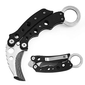 edcfans edc folding pocket knife: g10 handle for men outdoor survival, hunting, camping