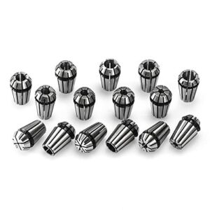 Genmitsu 15PCS ER11 Precision Spring Collet Set for CNC Engraving Milling Lathe Chuck Tool, 1.0mm-7.0mm & 1/4", 1/8"