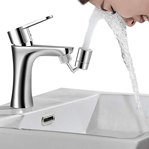 Waternymph Faucet Aerator, 720-degree Angle Rotate and Swivel Dual-function Kitchen Sink Faucet Aerators, Water Saving Tap Aerator Diffuser Faucet Sprayer-15/16 Inch-27UNS Male Thread-Chrome