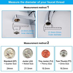 Waternymph Faucet Aerator, 720-degree Angle Rotate and Swivel Dual-function Kitchen Sink Faucet Aerators, Water Saving Tap Aerator Diffuser Faucet Sprayer-15/16 Inch-27UNS Male Thread-Chrome