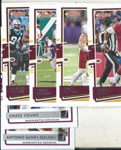 2020 panini nfl donruss washington football team set 11 cards w/drafted rookies includes chase young rc