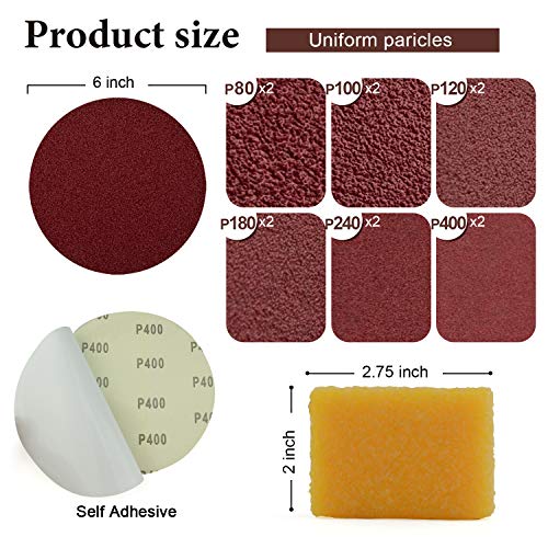 Sanding Belts and Sanding Discs Set for Power Combination Disc & Belt Sander 10 PCS 4 x 36” Aluminum Oxide Sanding Belts and 12 PCS 6” PSA Self Adhesive No-hole Sticky Back Sanding Discs(80-400 Grit) 