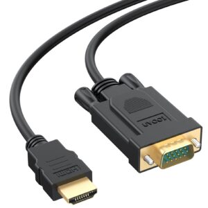 hdmi to vga cable 3ft, uni-directional computer hdmi to vga monitor 3-feet video cord (male to male) compatible for raspberry pi, roku,computer, desktop, laptop, pc, monitor, projector, hdtv and more