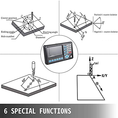 3 Axis Digital Readout DRO LCD Display RPM Muti-Function for Linear Scale Magnetic Scale Rotary Encoder Lathe Milling Drill Bording Machine (3 Axis with RPM)