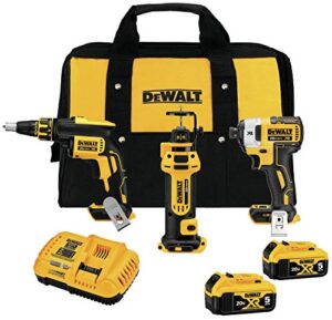 dewalt 20v max* xr drywall screw gun, cordless, 3-tool kit (dck301p2)