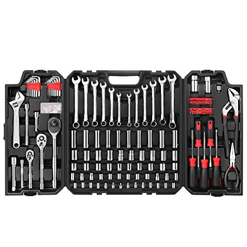 Eastvolt 248 Pieces Mechanics Tool Set, General Purpose Mixed Sockets and Wrenches, Hand Tool Set Auto Repair Tool Kit with Storage Case (EVHT24801)