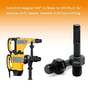 BGTEC 2pcs Core Drill Adapter 5/8“-11 Male Thread to SDS Plus Shank for Hammer Drill,Rotary Hammer Drill Core Drilling