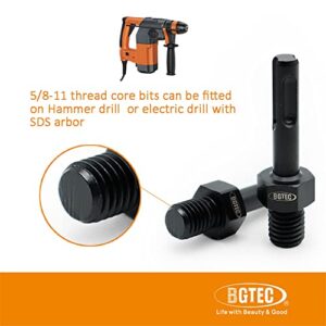 BGTEC 2pcs Core Drill Adapter 5/8“-11 Male Thread to SDS Plus Shank for Hammer Drill,Rotary Hammer Drill Core Drilling