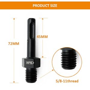 BGTEC 2pcs Core Drill Adapter 5/8“-11 Male Thread to SDS Plus Shank for Hammer Drill,Rotary Hammer Drill Core Drilling