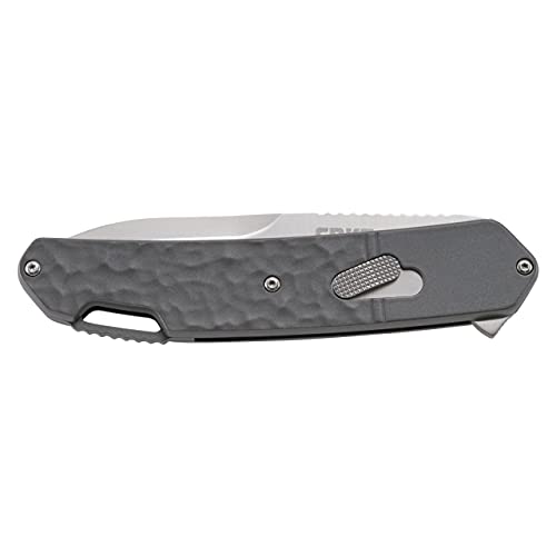 CRKT Bona Fide EDC Folding Pocket Knife: Take Apart Field Strip, Satin Drop Point Blade, Flipper Open, Liner Lock, Aluminum Handle, Low Profile Pocket Clip K540GXP