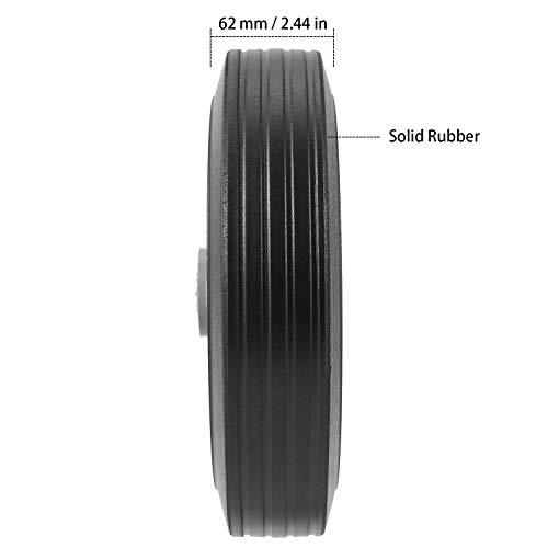 HOZEON 2 Pack 10 Inches Solid Rubber Hand Truck Wheel, 5/8 Inch Axle Size, Universal Replacement Tire for Hand Truck, Hand Truck Replacement Wheels for Cart, Hand Truck, Wagons, 330 lb Load Capacity