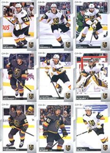 2020-21 o-pee-chee vegas golden knights team set of 19 cards: ryan reaves(#36), jon merrill(#50), alex tuch(#55), nate schmidt(#89), chandler stephenson(#91), marc-andre fleury(#110), shea theodore(#140), mark stone(#161), nicolas hague(#270), reilly smit