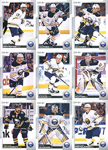 2020-21 O-Pee-Chee Buffalo Sabres Team Set of 17 Cards: Wayne Simmonds(#25), Kyle Okposo(#49), Jeff Skinner(#53), Sam Reinhart(#74), Dominik Kahun(#93), Carter Hutton(#99), Marcus Johansson(#132), Jake McCabe(#216), Victor Olofsson(#235), Brandon Montour(