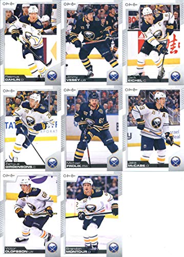 2020-21 O-Pee-Chee Buffalo Sabres Team Set of 17 Cards: Wayne Simmonds(#25), Kyle Okposo(#49), Jeff Skinner(#53), Sam Reinhart(#74), Dominik Kahun(#93), Carter Hutton(#99), Marcus Johansson(#132), Jake McCabe(#216), Victor Olofsson(#235), Brandon Montour(