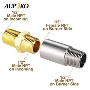 Aupoko Liquid Propane Gas Fire Pits 1/2" Air Mixer Valve, LP Mixer Valve with High Capacity 90K BTU and Stainless Steel, 1/2" Female and Male Thread, Fits for Outdoor DIY Propane Fire Pit