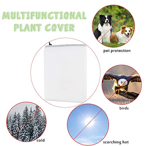 Cthenqeeu H84 x W72 Plant Covers Freeze Protection - Shrub Cover, Winter Tree Cover with Drawstring for Season Extension & Frost Protection, White