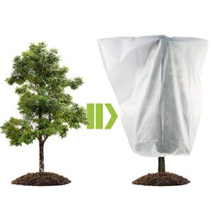 Cthenqeeu H84 x W72 Plant Covers Freeze Protection - Shrub Cover, Winter Tree Cover with Drawstring for Season Extension & Frost Protection, White