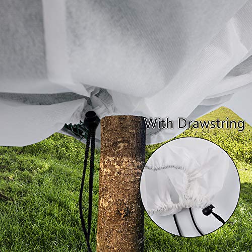 Cthenqeeu H84 x W72 Plant Covers Freeze Protection - Shrub Cover, Winter Tree Cover with Drawstring for Season Extension & Frost Protection, White