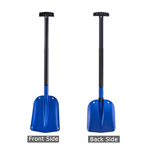 SHANTRA Aluminum Snow Shovel, Collapsible Utility Shovel 3 Piece Design, Lightweight Portable Car Emergency Shovel Aluminum Alloy Snow Mud Removal Tool