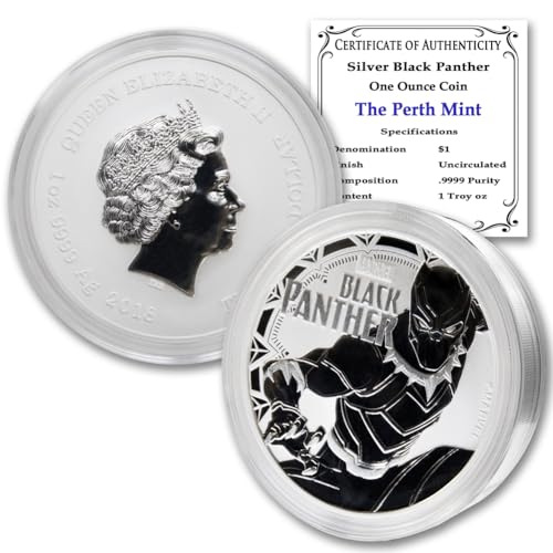 2018 TV Tuvalu 1 oz Silver Black Panther Marvel Series Coin Brilliant Uncirculated with Certificate of Authenticity $1 BU