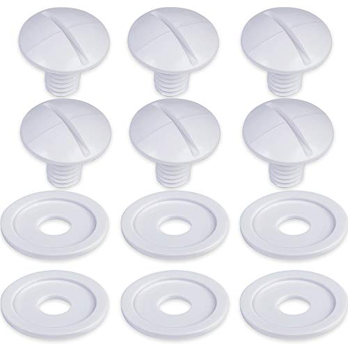 BlueStars Pack of 6 Ultra Durable C-55 C55 White Plastic Wheel Screws with Pack of 6 Extra Washers Pool Cleaner Replacement Parts Exact Fit for Polaris Pool Cleaner 180/280