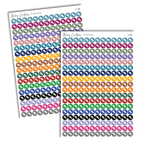 Small Shoe Icons Decorative Planning Stickers, 468 Stickers, 0.3" diameter, Multicolor, Health & Wellness Planner